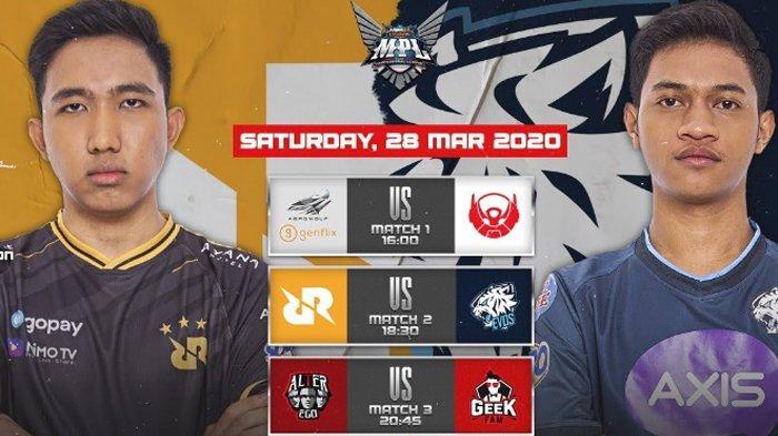 Jadwal MPL Season 5 Week 8 Hari Ini 28 Maret 2020 & Link Streaming: El Clasico Evos vs RRQ ...