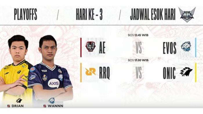 Jadwal Playoff MPL Season 8 Hari Ini: Royal Derby RRQ Hoshi vs Onic, EVOS Legends Lawan Alter ...