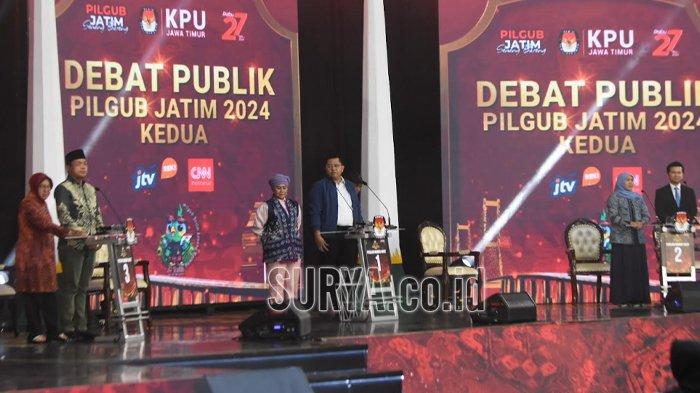 Debat Kedua Pilgub Jatim 2024, Lukman Sempat Lontarkan Pertanyaan Ini pada Gus Hans - Surya.co.id