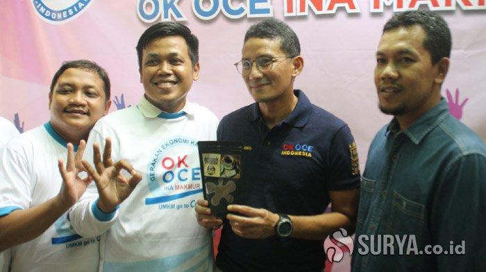 Sandiaga Uno Endorse Produk UMKM Jatim di Acara Peresmian Rumah Ok Oce di Surabaya - Surya.co.id
