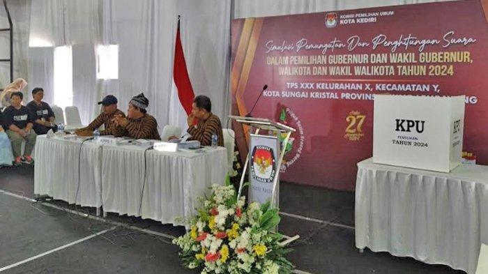 KPU Kota Kediri Gelar Simulasi Pemungutan dan Perhitungan Suara Pilkada Kediri dan Pilgub Jatim ...