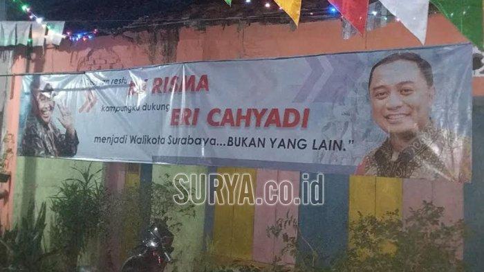 Jelang Rekom PDIP di Pilwali Surabaya 2020, Spanduk Kampung Relawan Eri ...
