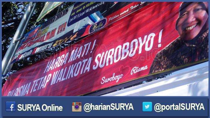 Muncul Spanduk 'Gandoli' Risma di Jalanan Kota Surabaya, Seperti Ini ...