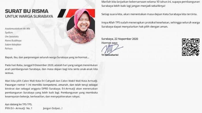 Respons Akademisi soal Surat Bu Risma untuk Warga Surabaya pada Pilwali ...