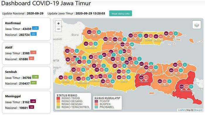 Update Virus Corona Surabaya, 29 September: Zona Merah di Jatim Tinggal 2 Daerah, Total 14249 ...