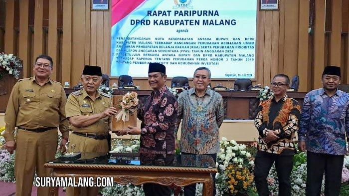 DPRD dan Bupati Malang Teken Nota Kesepakatan Perubahan KUA dan PPAS 2024 - Suryamalang.com