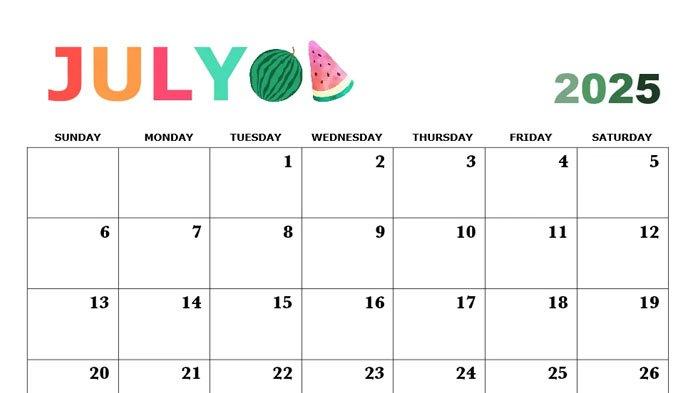CEK Kalender 2025 Juli Lengkap Weton Jawa dan Hijriah, Jadwal Libur ...