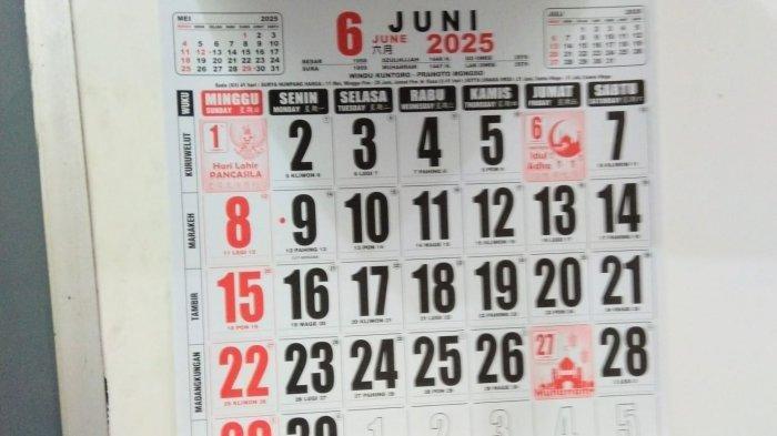 Kalender Bulan Juni 2025 Serta Potensi Libur Panjang, Lengkap Jadwal ...