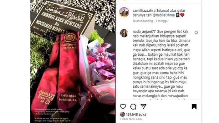 Kabar Nabila Ishma Pacar Eril Datangi Makam Kekasih Bawa Gelar Cumlaude ...