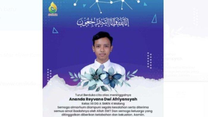 Reyvano Dwi Afriyansyah Korban Meninggal ke-134 Tragedi Kanjuruhan ...
