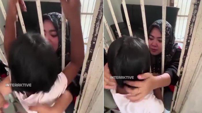 Tangis Ibu Peluk Anak dari Balik Jeruji Besi, Ditahan Polisi Gegara Aksi Tolak Pabrik Kelapa ...
