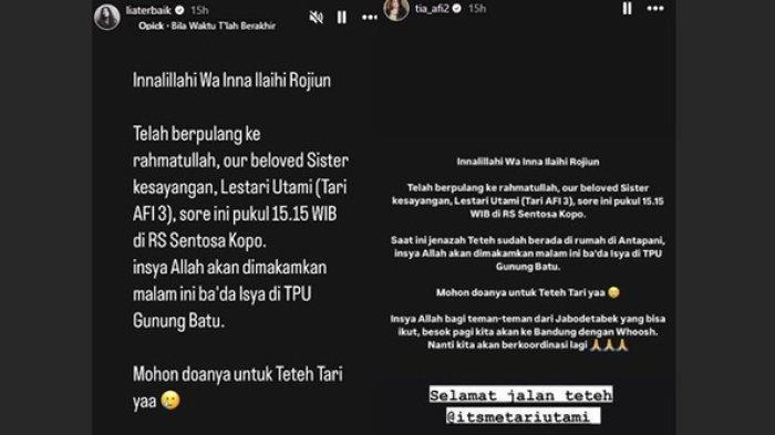 Kabar Duka Tari AFI Meninggal Dunia, Alumni Akademi Fantasi Indosiar ...