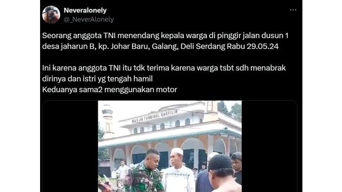 Video Anggota TNI Tendang Kepala Pemotor di Pinggir Jalan Viral, Emosi Istrinya yang Hamil ...