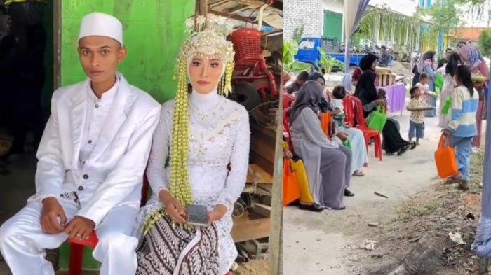 Viral Pernikahan Sederhana Tanpa Dekor Cuma di Teras Rumah, Pengantin di Gresik Pakai Kursi ...