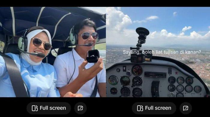 Viral Wanita Dilamar Kekasih di Pesawat Bak Drakor, Sang Pria Keluarkan Cincin: Will you Marry ...