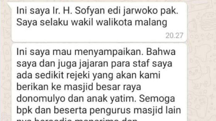 Nama Wakil Wali Kota Malang, Sofyan Edi Jarwoko Dicatut untuk Penipuan - Suryamalang.com