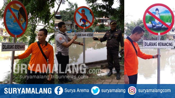 Perhatikan Rambu yang Dipasang Satpol PP Surabaya di Sungai Ini, Unik ...