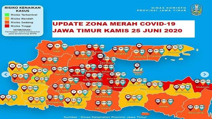 Update Zona Merah Covid-19 Jawa Timur 25 Juni 2020: Pacitan Kuning, Pamekasan Orange, Madiun ...