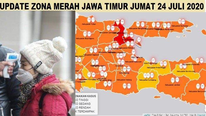 Update Zona Merah Jatim Jumat 24 Juli 2020: Pacitan Zona Kuning, Malang Oranye, Pasuruan Merah ...