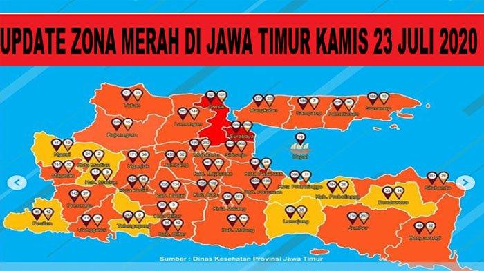 Update Zona Merah Jatim Kamis 23 Juli 2020: Surabaya Merah, Kota Malang Orange, Pacitan Kuning ...