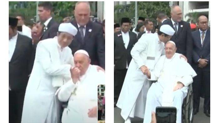 Momen Hangat Nasaruddin Umar dan Paus Fransiskus Saling Cium Tangan dan Kening - Tribuntangerang.com