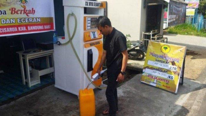 Usung Konsep SPBU, Pom Migo Jual Minyak Goreng Sesuai Kemampuan Pembeli - Tribuntangerang.com