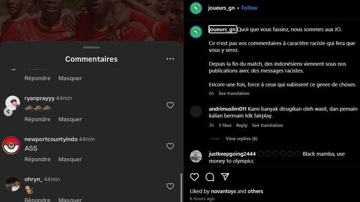Instagram Timnas Guinea Diserang Ujaran Rasis Netizen Indonesia, Admin ...
