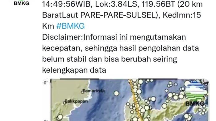 Parepare Diguncang Gempa Magnitudo 2,2 - Tribuntoraja.com