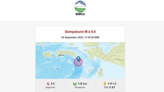 Gempa Kekuatan 5 M Guncang Maluku, Tak Berpotensi Tsunami - Tribuntoraja.com