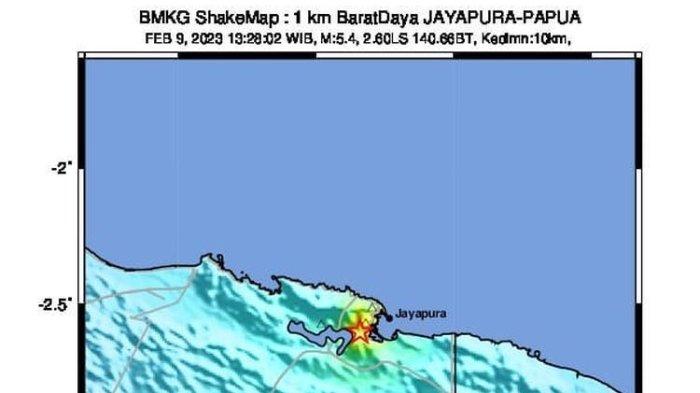 Gempa Bumi Magnitudo 5,4 Guncang Jayapura Papua, Tidak Berpotensi Tsunami - Tribuntoraja.com