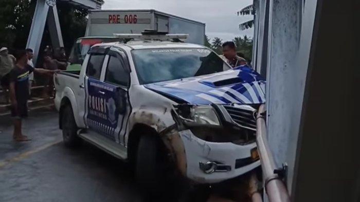Mobil Patroli Polda Sulbar Kecelakaan di Pinrang, Tabrak Pagar Jembatan - Tribuntoraja.com