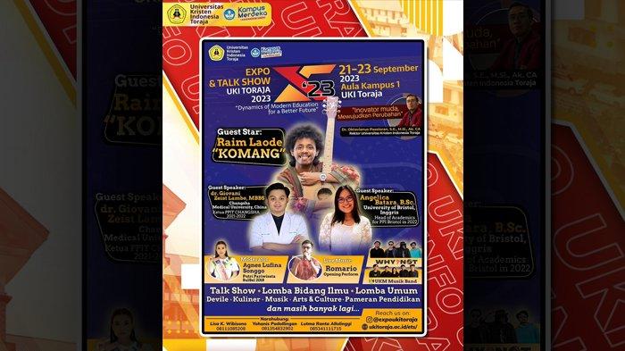 Raim Laode ‘Komang’ Siap Guncang Expo and Talk Show UKI Toraja 2023, Catat Tanggalnya ...