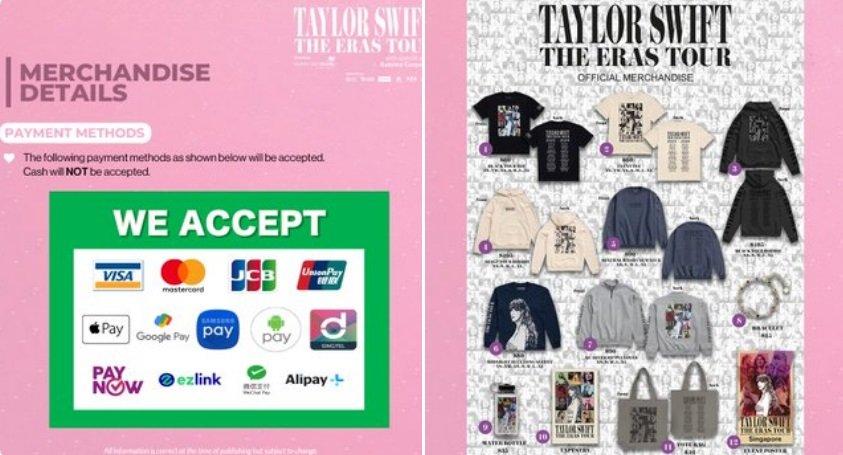 Harga Merchandise Konser Taylor Swift The Eras Tour Singapura Beserta ...