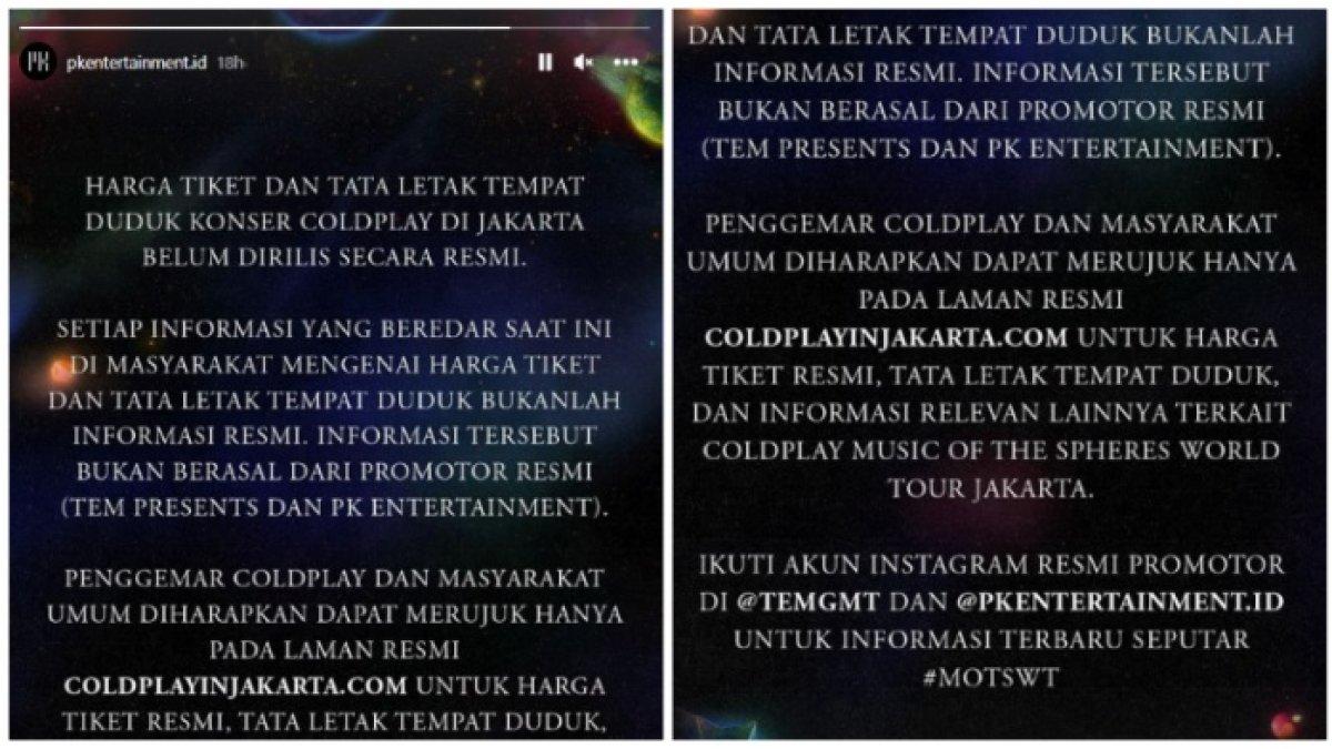 Viral Layout Konser Coldplay di SUGBK Jakarta, Promotor Tanggapi ...