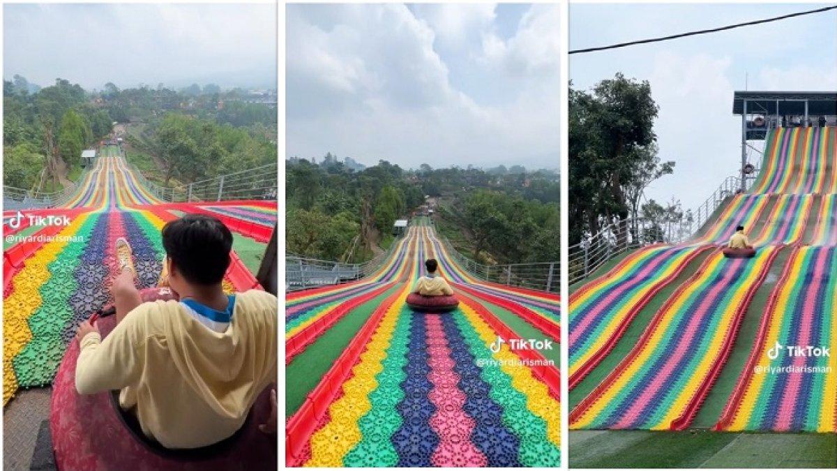 Video Viral di TikTok, Rainbow Slide Terpanjang se-Jabar yang Menantang ...