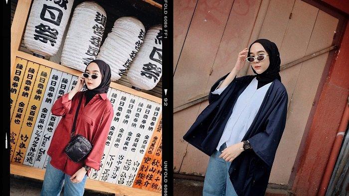 Tampil Modis dengan Hijab ala Selebgram Intan Khasanah, Padukan Kimono Outer dan Celana Jeans ...