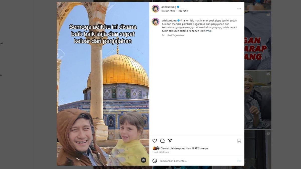 Unggah Foto Gadis Palestina, Arie Untung Khawatirkan Nasib Adik Angkat ...