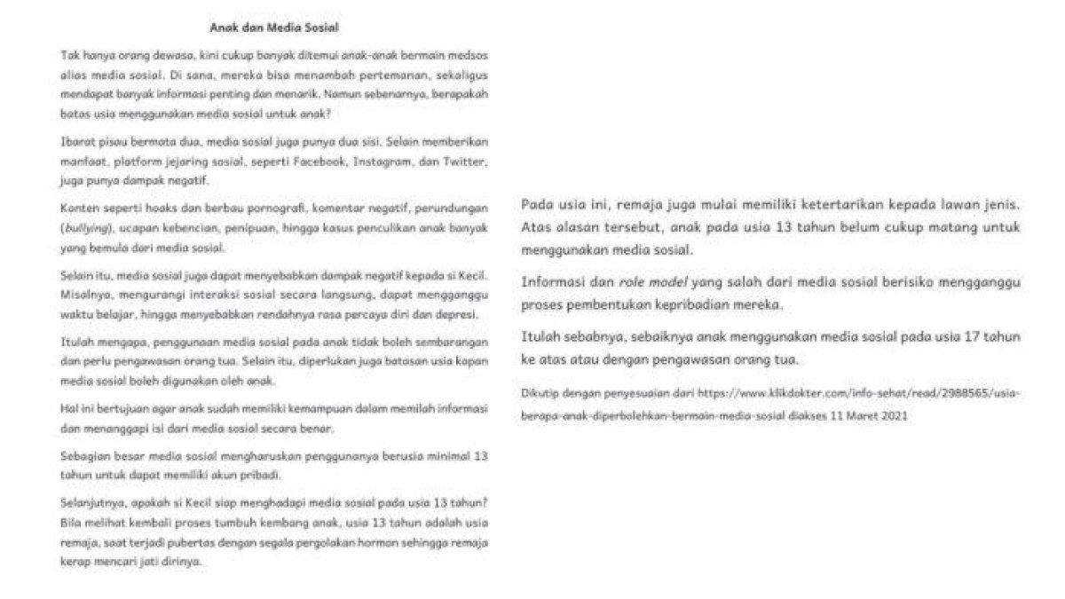 Kunci Jawaban Bahasa Indonesia Kelas 6 SD Halaman 216 217, Kurikulum Merdeka Anak dan Media ...