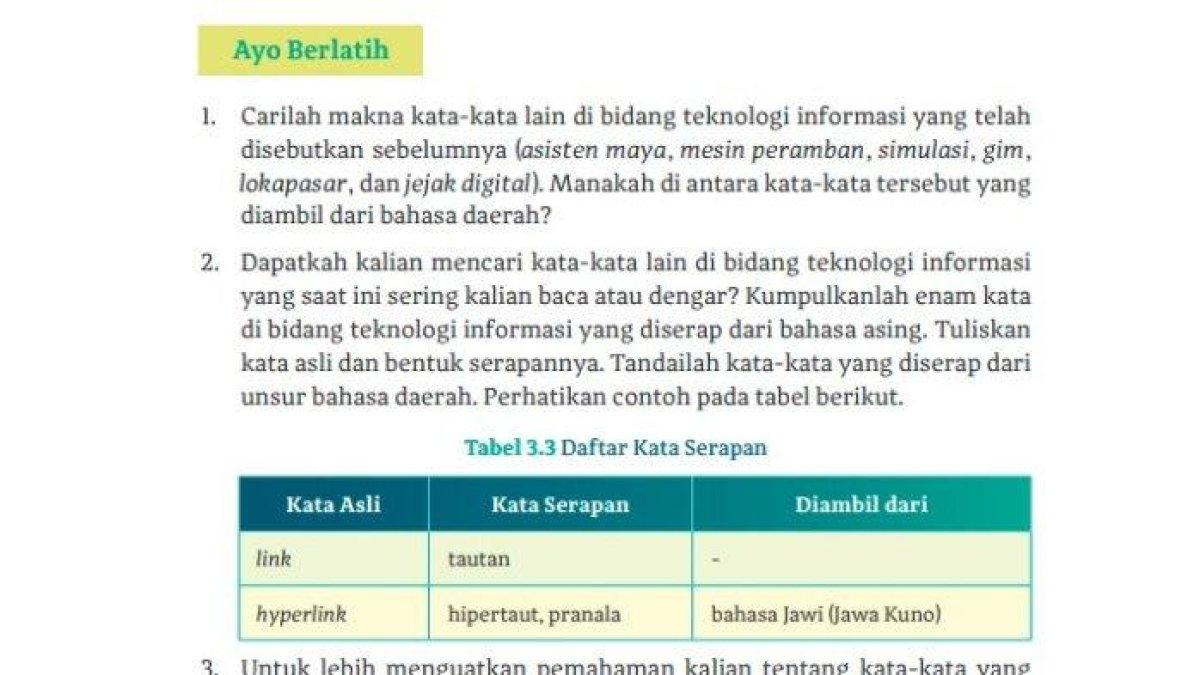 3 Kunci Jawaban Bahasa Indonesia Kelas 12 SMA: Carilah Makna Kata-Kata Lain di Bidang Teknologi ...