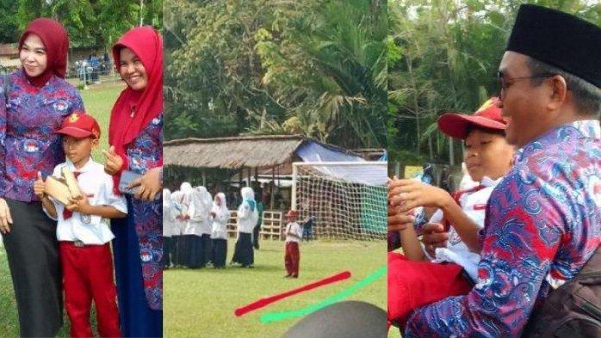 Teman-teman Bubar Duluan, Bocah SD Berdiri Sendirian Saat Upacara HUT RI di Kalsel, Ortu: Bangga ...