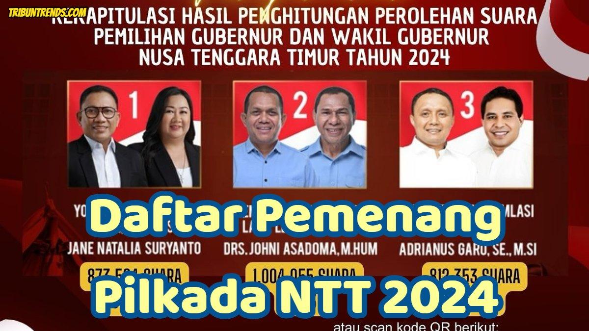 Daftar Pemenang Pilkada NTT 2024, Gubernur, Wali Kota, Bupati: Emanuel-Johni Menang Diusung ...