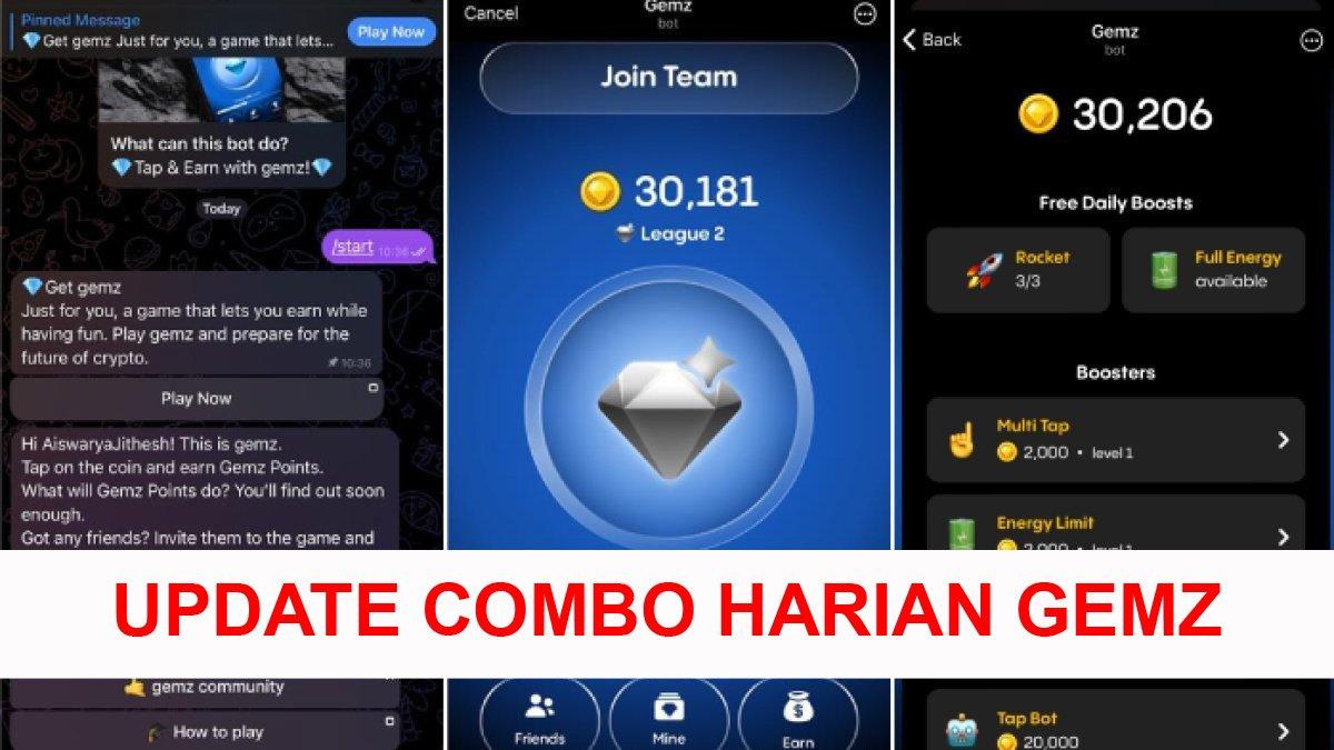Gemz Combo Harian 20 Agustus 2024, Segera Tambah Keuntungan Jelang Listing dengan Daily Combo ...