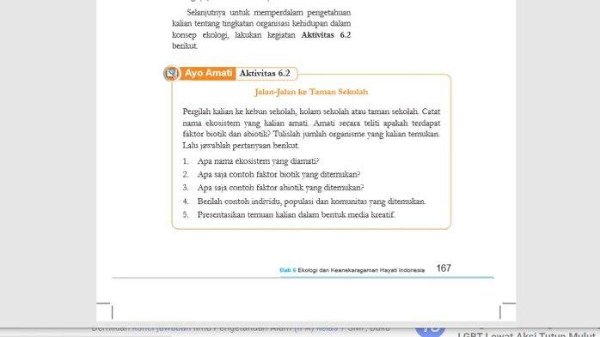 Kunci Jawaban IPA Kelas 7 SMP Halaman 167 Kurikulum Merdeka: Contoh Faktor Biotik dalam ...