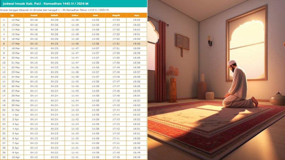 Jadwal Buka Puasa & Imsak Pati Ramadhan 2024/1445 H, Link Download PDF dan Cara Mandi Wajib ...