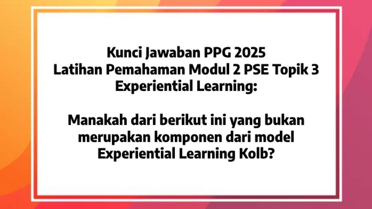 Manakah Berikut Ini yang Bukan Komponen dari Model Experiential Learning Kolb? Jawaban PPG 2025 ...