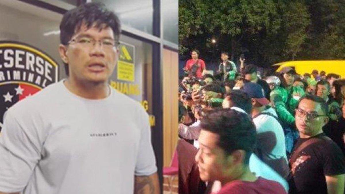 Gegara Konten Cegat Lawan Arah, YouTuber Laurend Hutagalung Dikepung Ojol, Polisi Turun Tangan ...