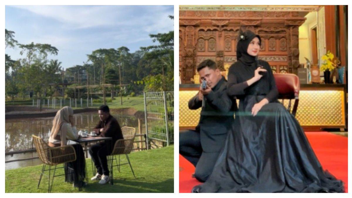5 Potret Prewedding Mamat Alkatiri dan Nafhafirah, Unik Serba Hitam ...