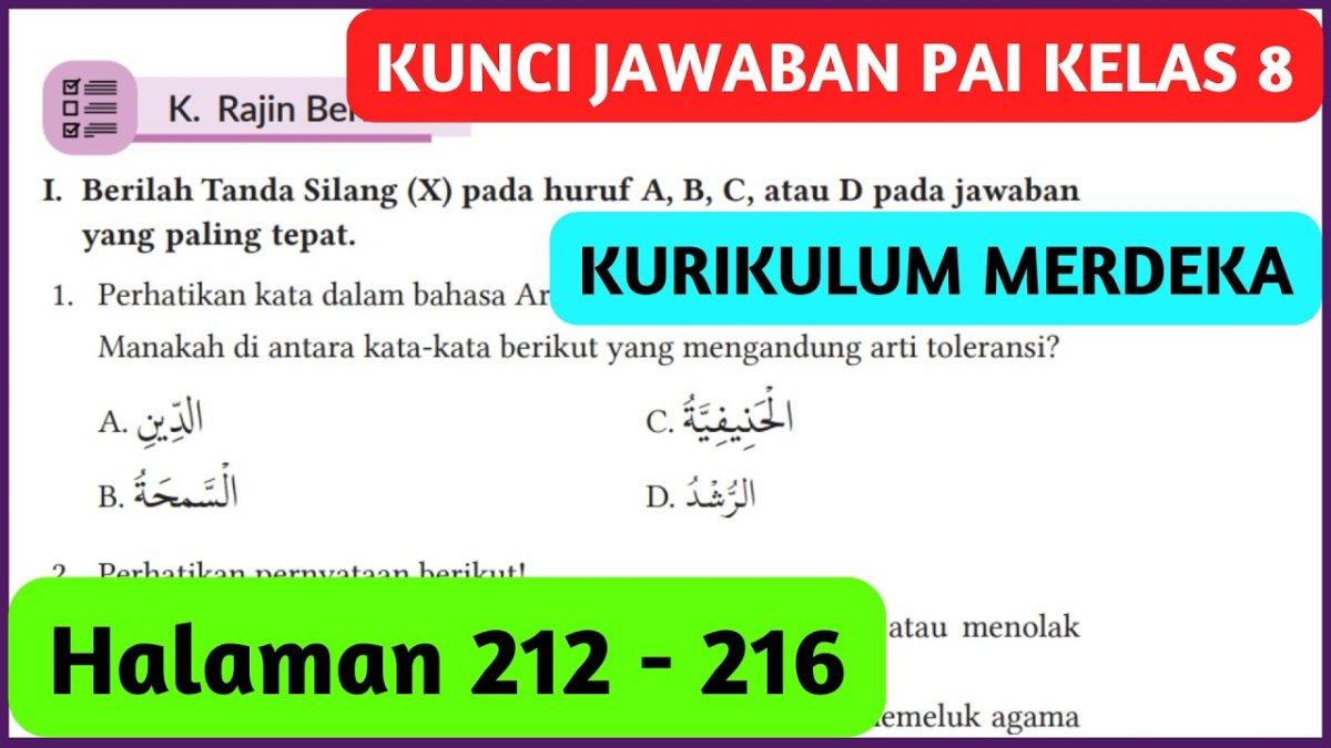 Kunci Jawaban PAI Kelas 8 SMP Halaman 212, 213, 214, 215: Bentuk Toleransi, Menghormati ...