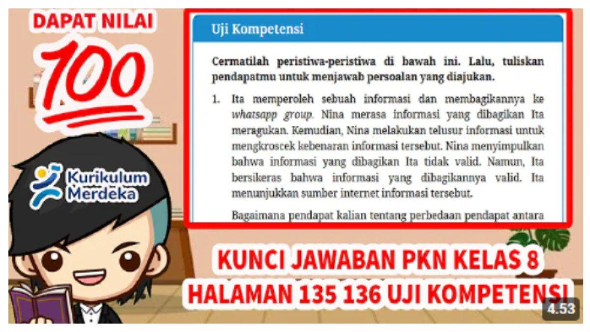 Kunci Jawaban PKN Kelas 8 Halaman 135 - 136 Kurikulum Merdeka, Membahas ...