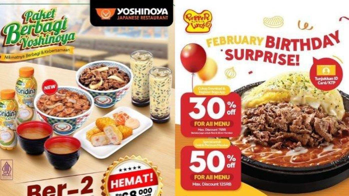Promo Makanan 5 Februari 2025, Beli 5 Dapat 10, Yoshinoya, Burger ...